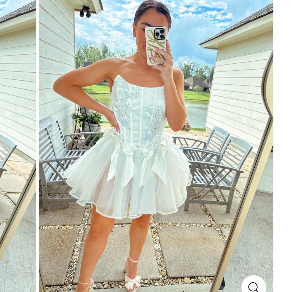 Corset Bow Mini Dress - Gem